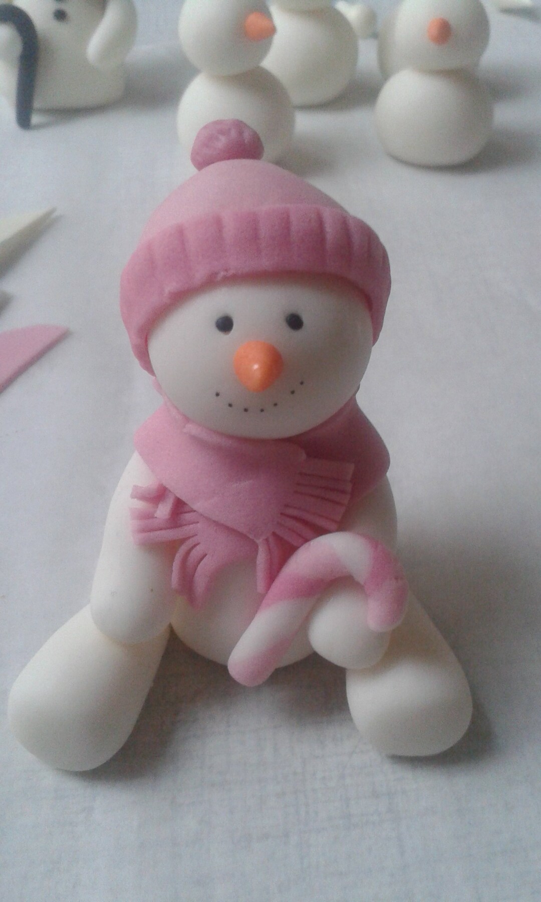 Snowman Fondant Cake Topper Mr. Snowman Baby Girl Snowman Retro Snowman ...
