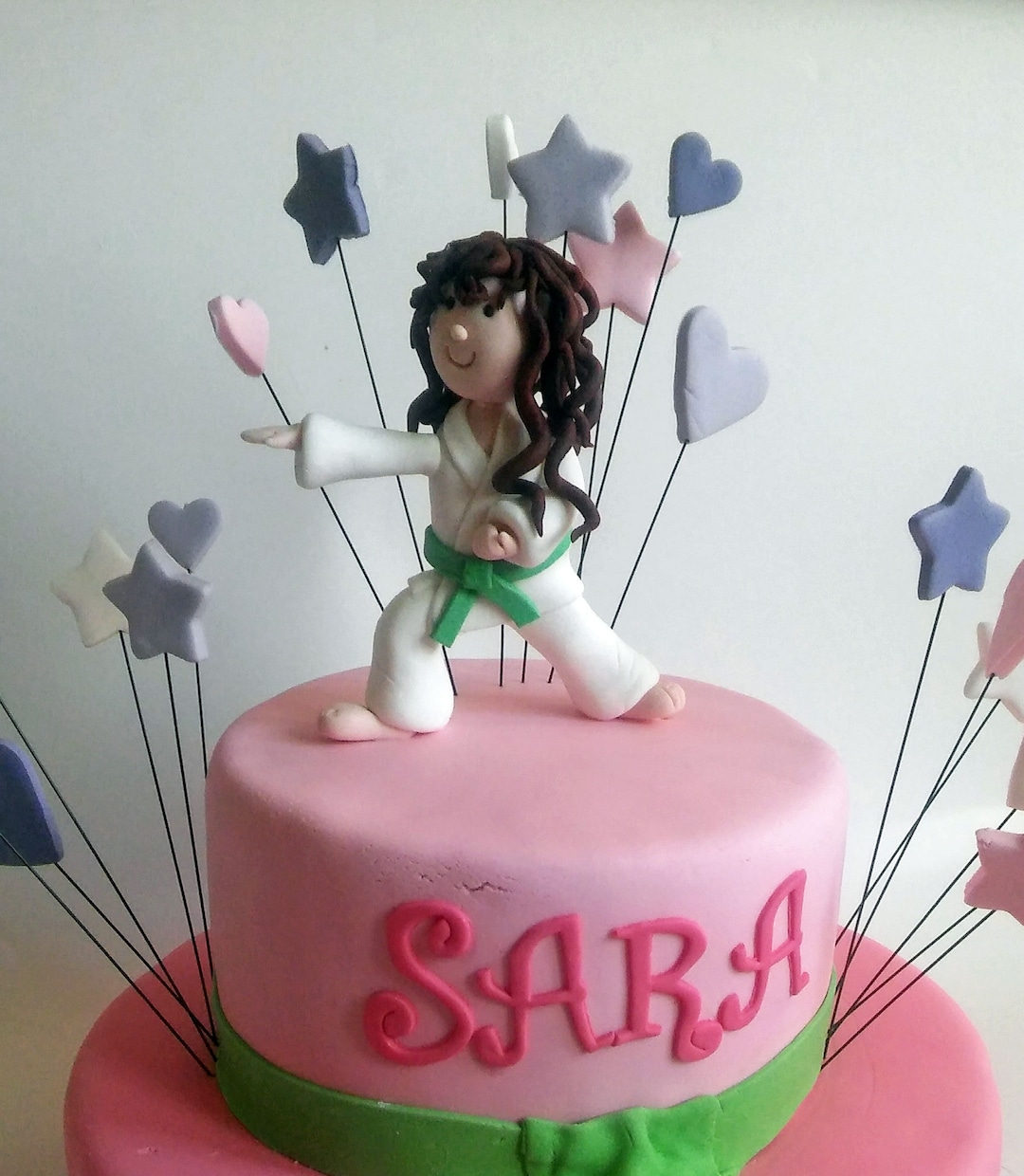Karate Girl Cake Topper Girl's Birthday Fondant Topper Karate Gift ...