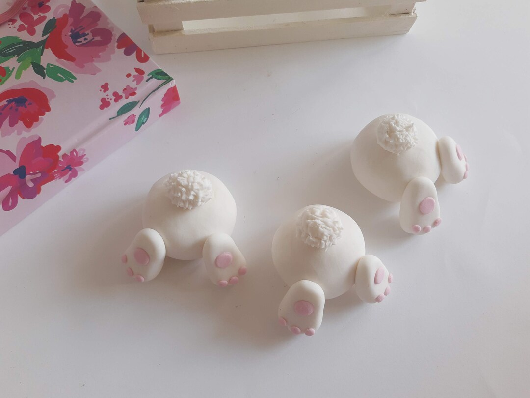 Bunny Bottoms Fondant Cake Toppers Cute Easter Bunnies Tails Easter ...