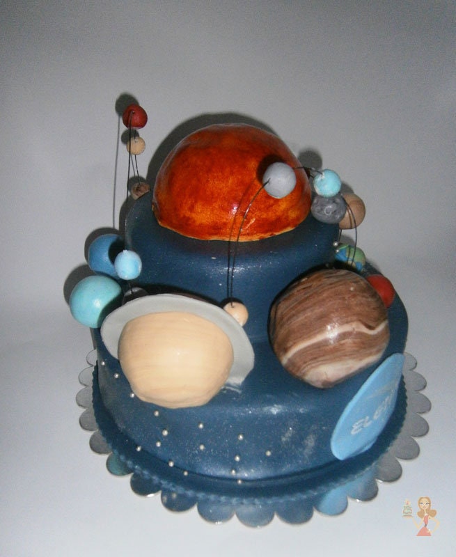 Fondant Planets Solar System Cake Toppers Space Birthday Party Planets ...
