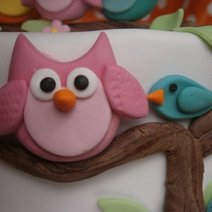 Owl Cake Toppers, Fondant Cake Toppers, Cake Decoration, Cake Topper ...