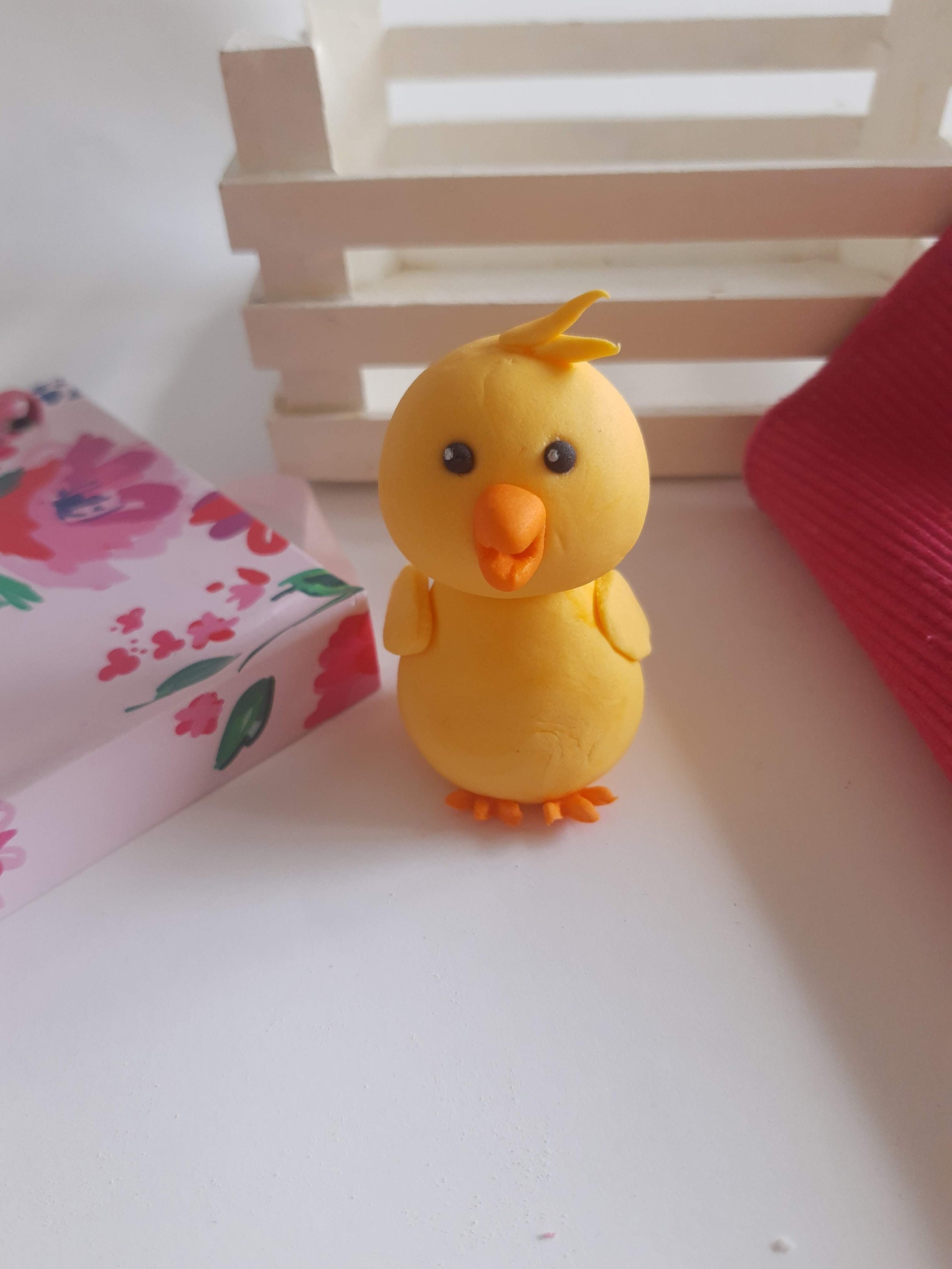 Easter Chicken Cake Topper Handmade Fondant Cake Toppers Farm Animals Toppers Birthday Cake Gum ...