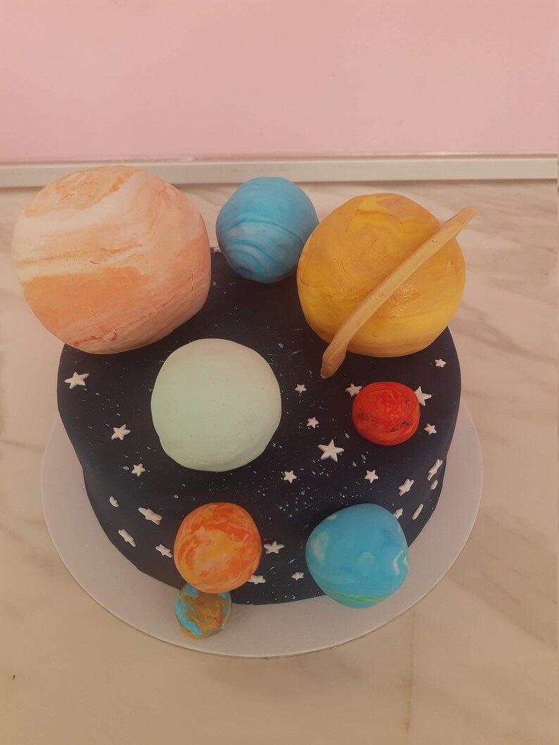 Fondant Planets Solar System Cake Toppers Space Birthday Party - Etsy