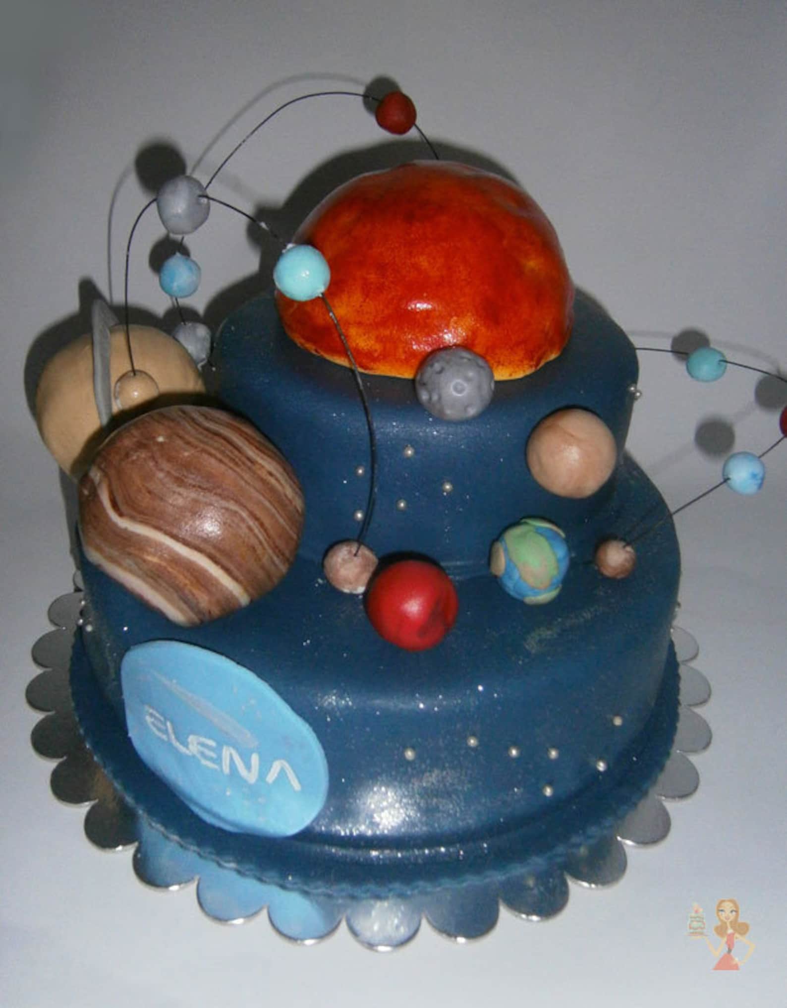 Fondant Planets Solar System Cake Toppers Space Birthday Party Planets ...