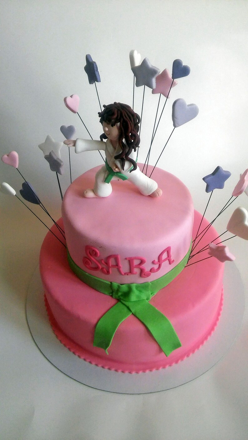 Karate Girl Cake Topper Girl's Birthday Fondant Topper Karate Gift ...