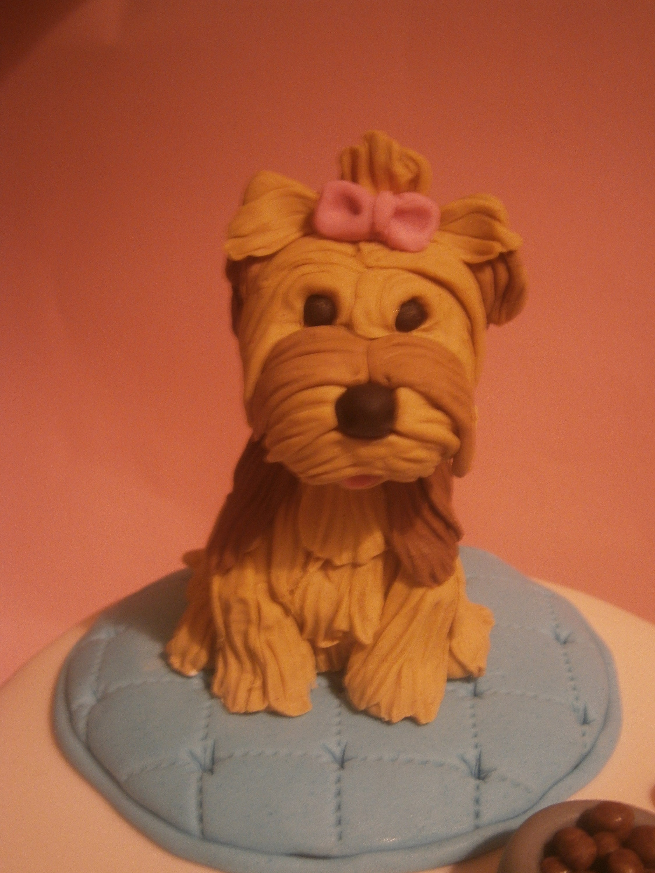 Yorkie Cake Topper Fondant Toppers Cute Dog Cake Topper Yorkshire ...