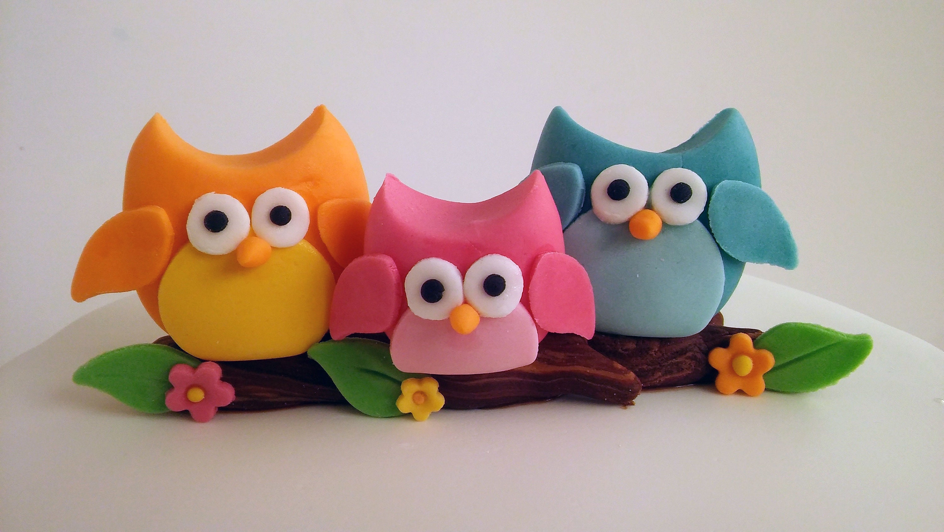 Owl Cake Toppers, Fondant Cake Toppers, Cake Decoration, Cake Topper ...