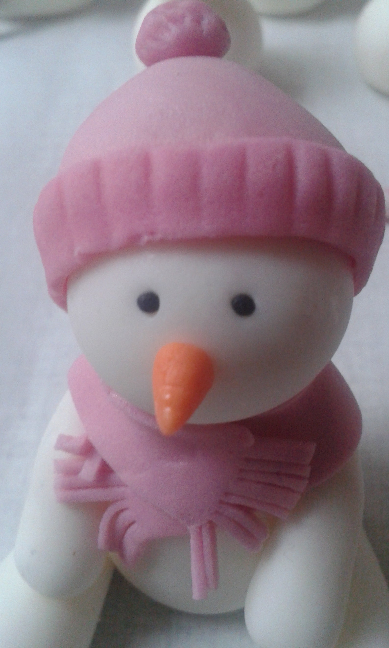 Snowman Fondant Cake Topper Mr. Snowman Baby Girl Snowman Retro Snowman ...