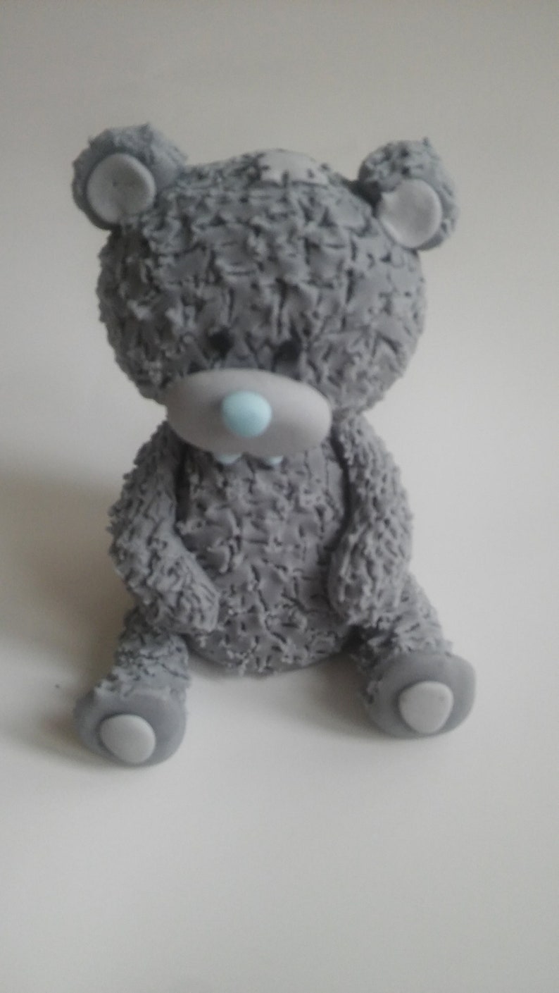 Cute Teddy Bear Fondant Cake Topper First Birthday Toppers Baby Shower ...
