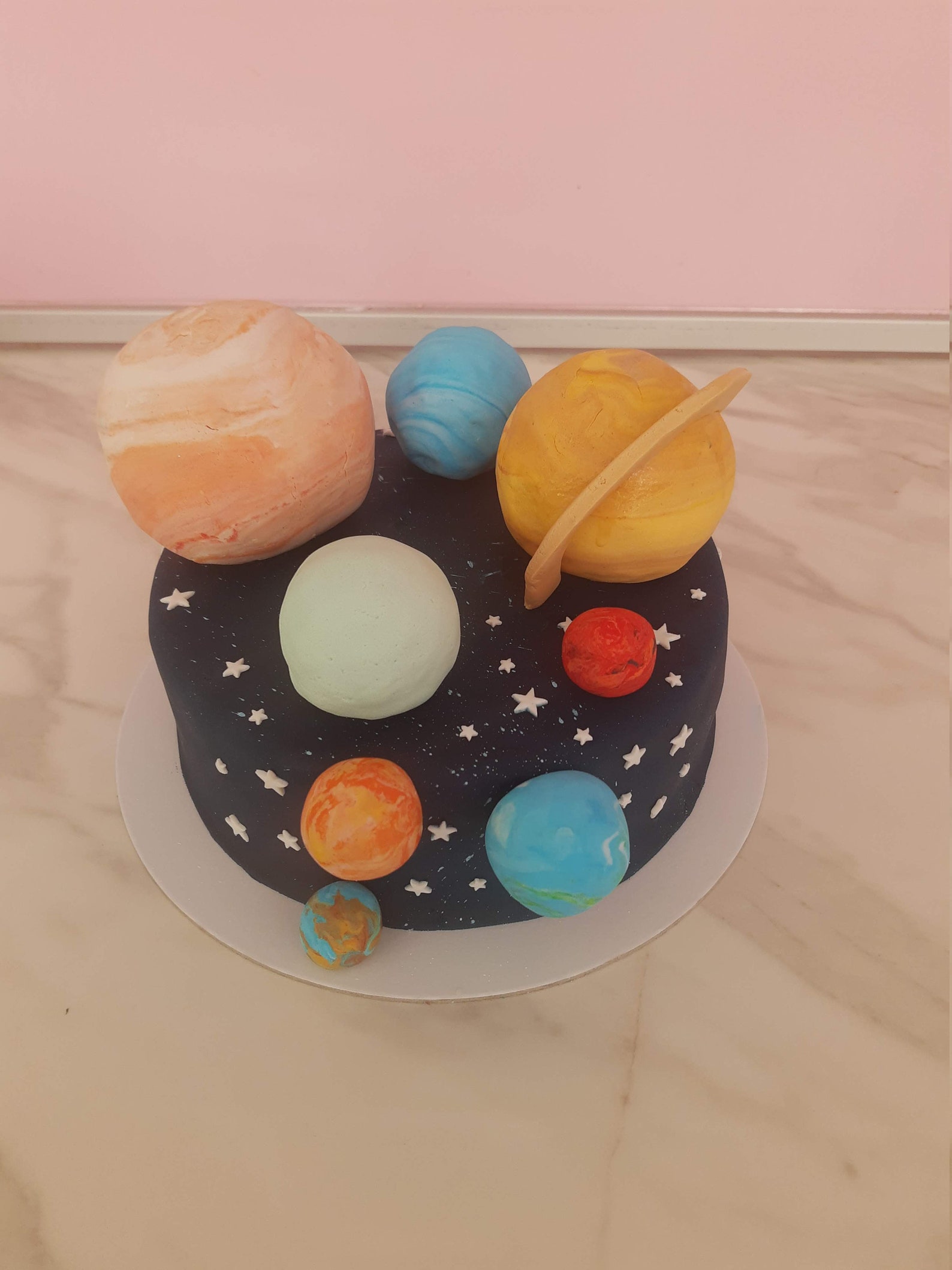 Fondant Planets Solar System Cake Toppers Space Birthday Party Planets ...