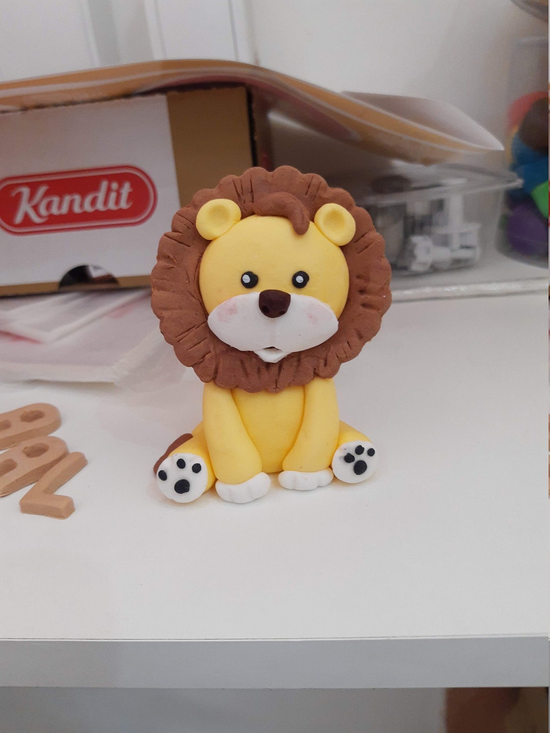 Lion Fondant Cake Topper Safari Animals Toppers Cute Lion Cake Topper ...