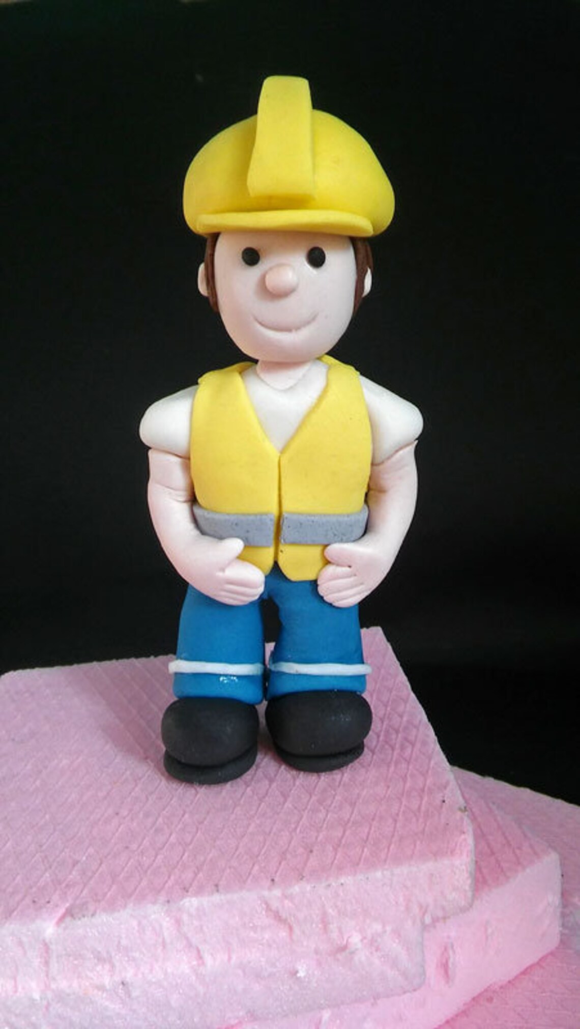 Digger and Builder Fondant Cake Topper Construction Worker - Etsy UK