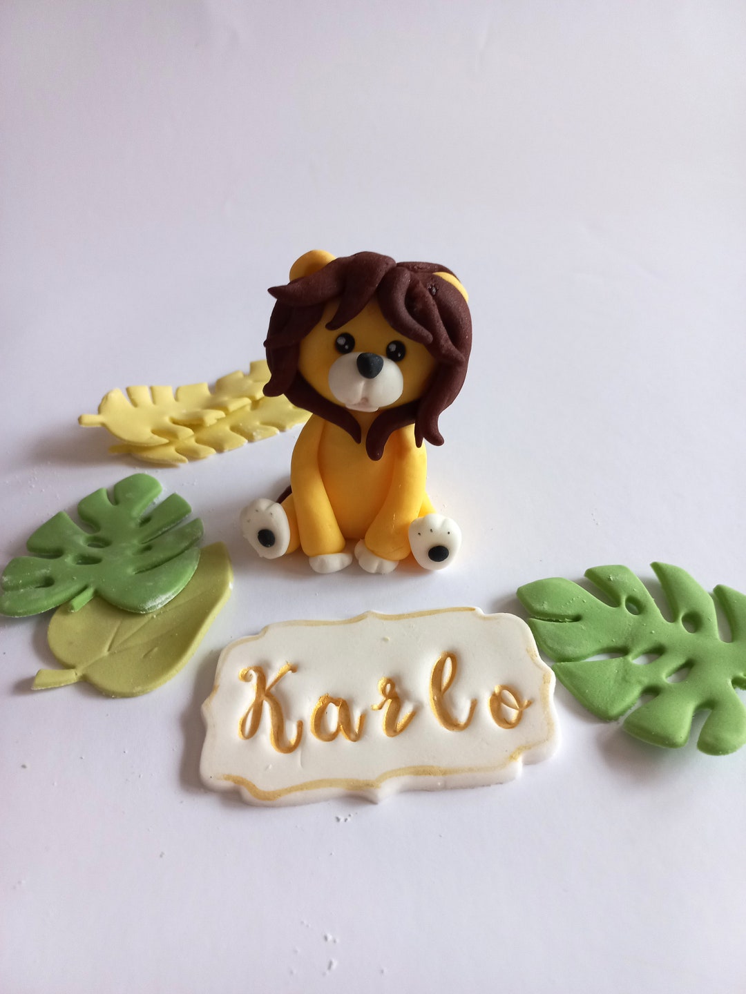 Lion Boy Fondant Cake Topper | Cute Baby Lion Topper | Jungle Themed ...