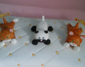 Cat Cake Toppers Fondant Cats Birthday Cake Cat Cake - Etsy UK