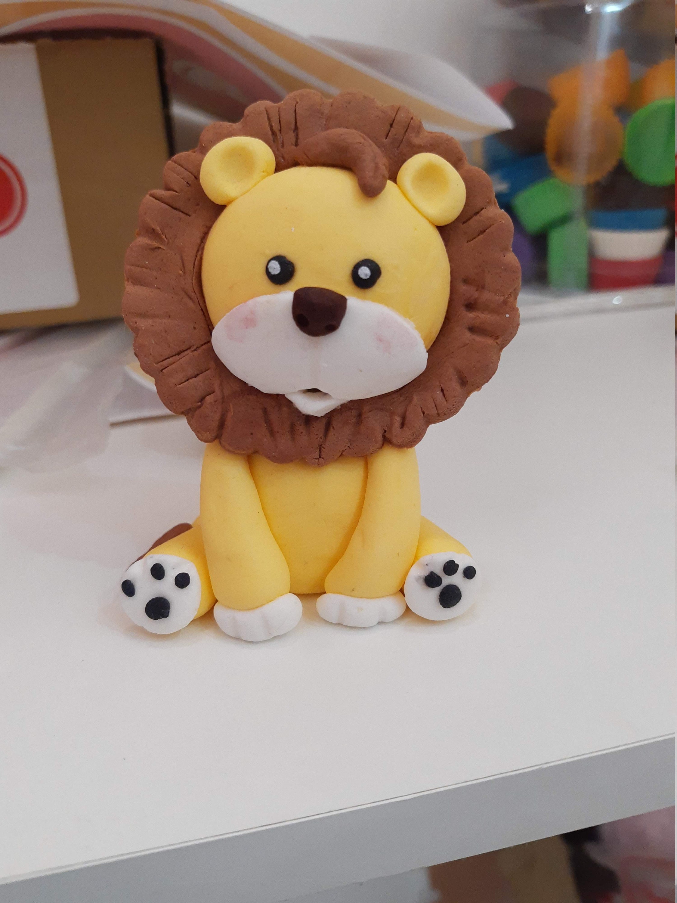 Lion Fondant Cake Topper Safari Animals Toppers Cute Lion Cake Topper ...