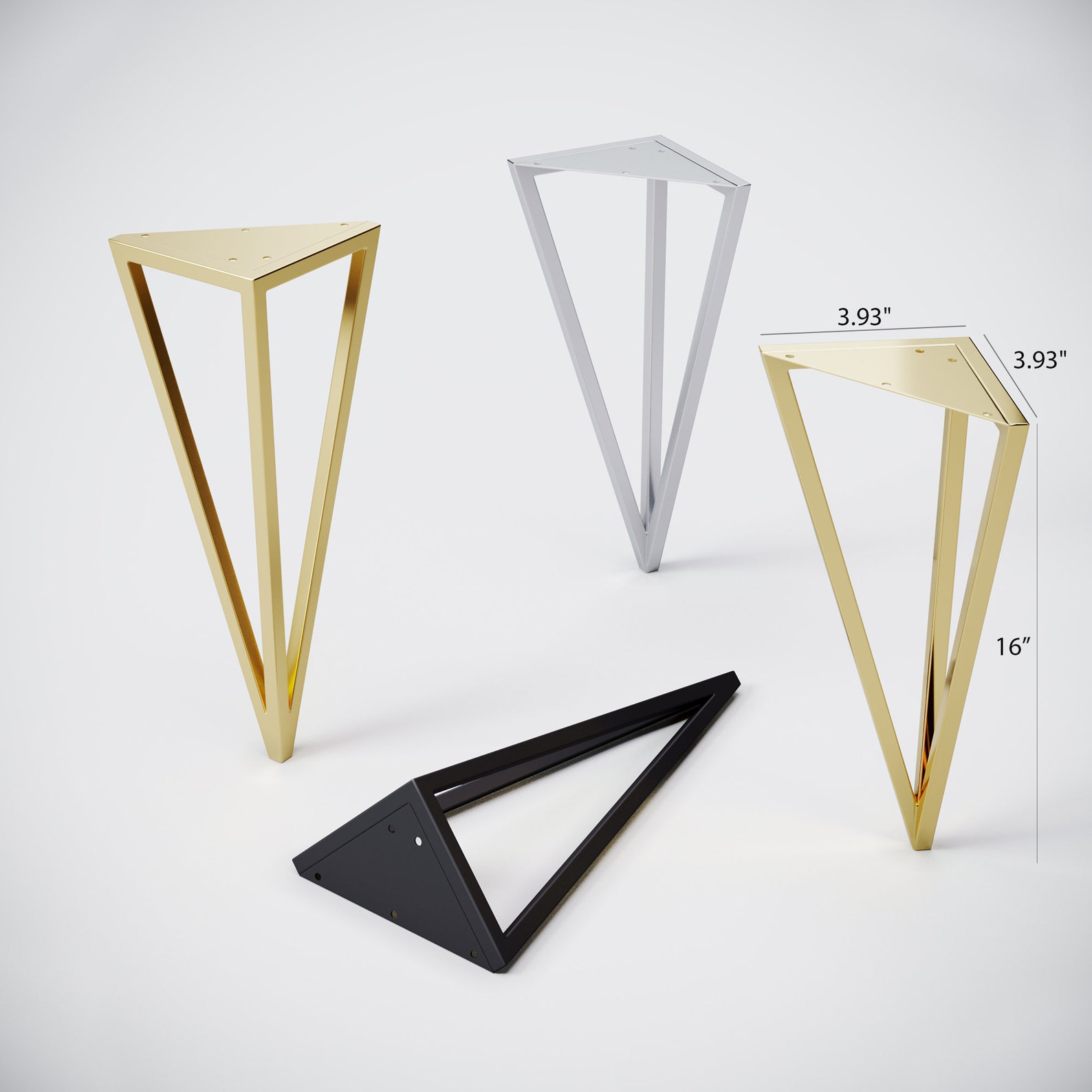 Set of 4 Brass Coffee Table Legs, Gold Bench Legs, Brass Furniture Legs ...