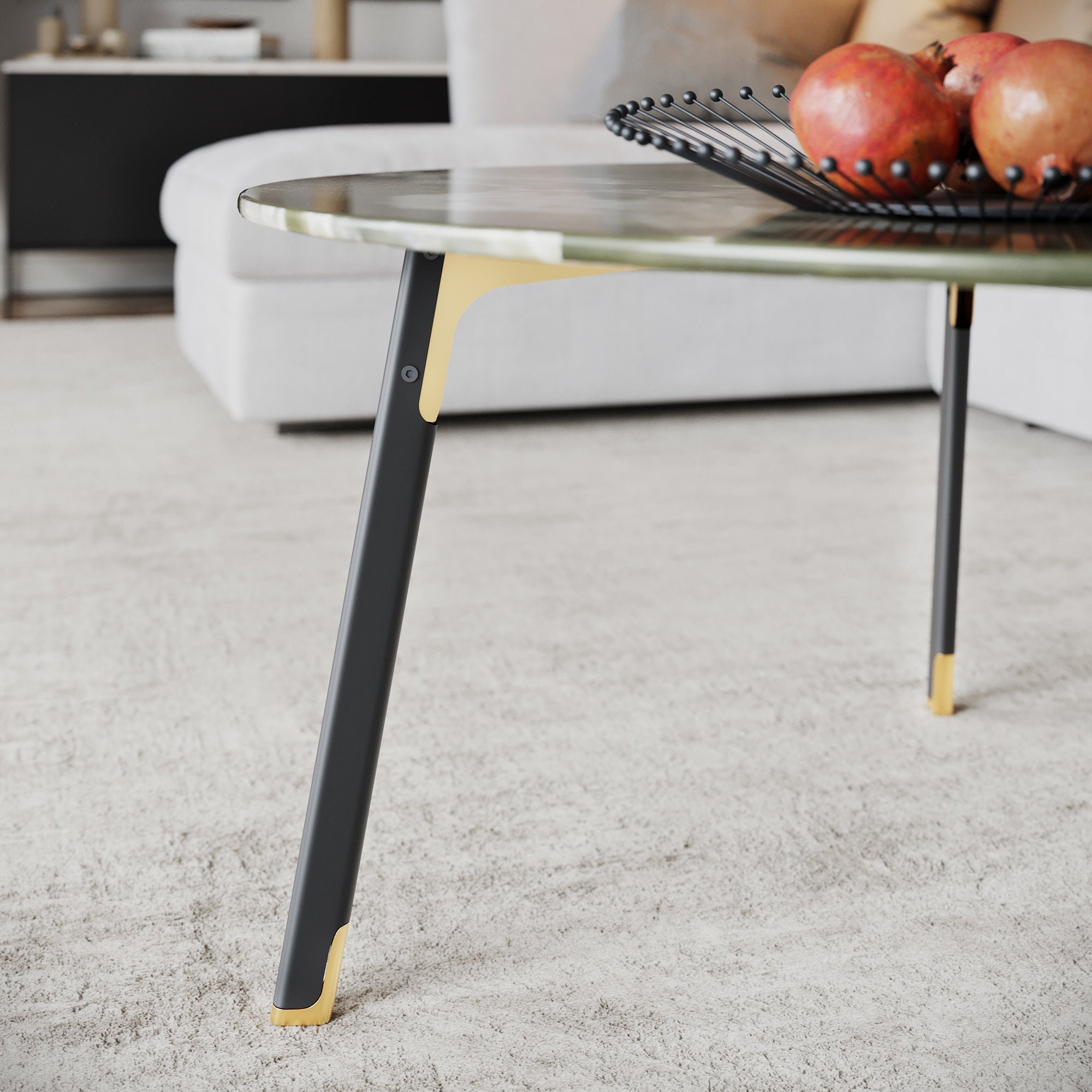 Brass Coffee Table Legs, Tapered Metal Furniture Legs, Set of 4 - Etsy