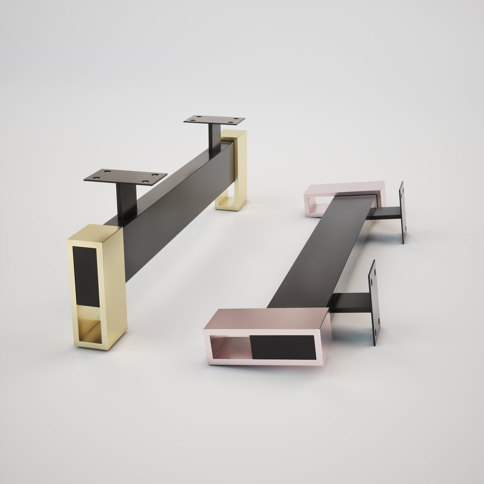 Set of 2 Custom Cabinet Legs, Furniture Bases, Copper Sofa Legs, Brass ...