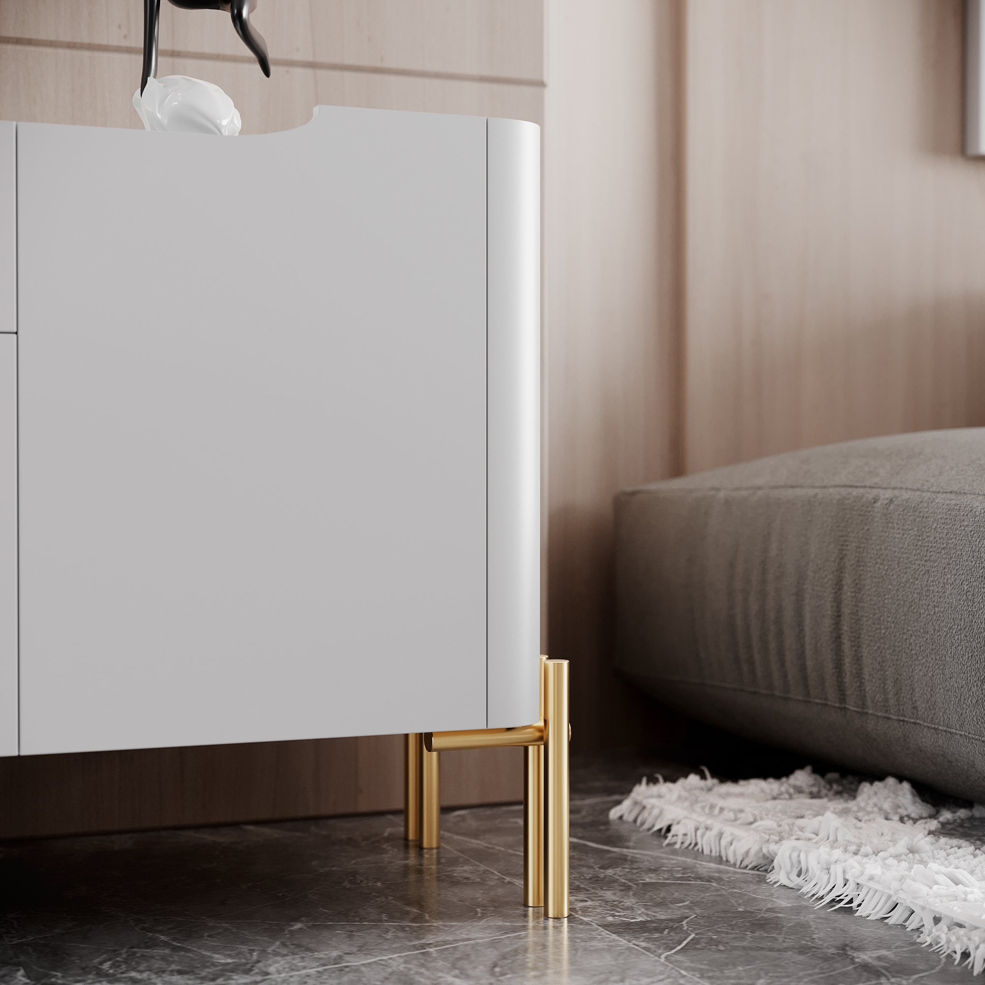 Set of 4 Brass Cabinet Legs, Brass Furniture Legs, Metal Bench Legs ...