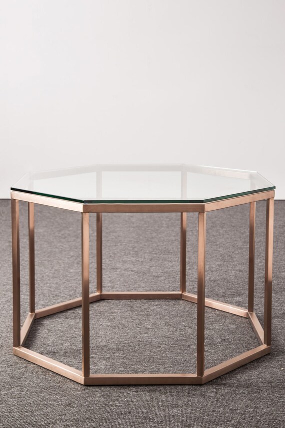 Modern Coffee Table Hexagon Coffee Table Home Decor Mid Century Modern Table Living Room Decor Apartment Etsy