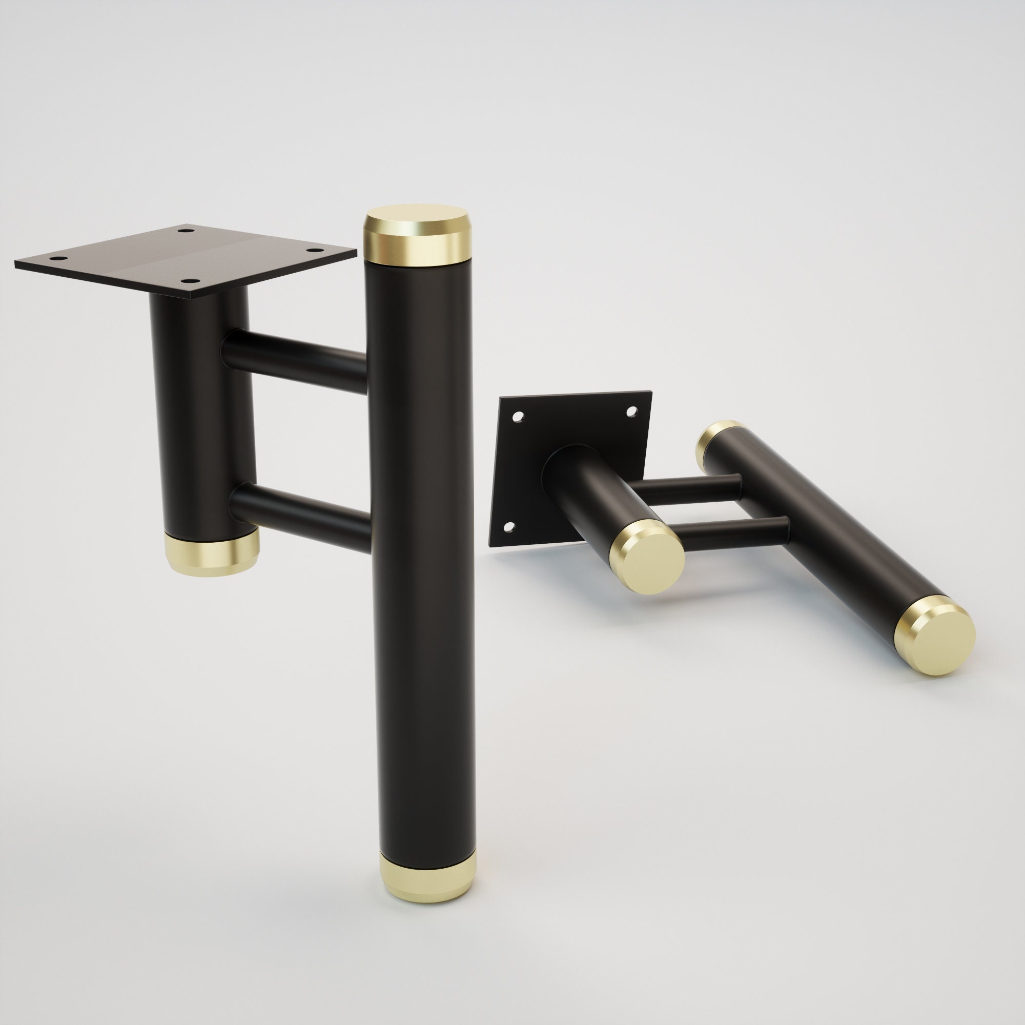 Set of 4 Brass Plated Furniture Legs, Retro Style - Etsy