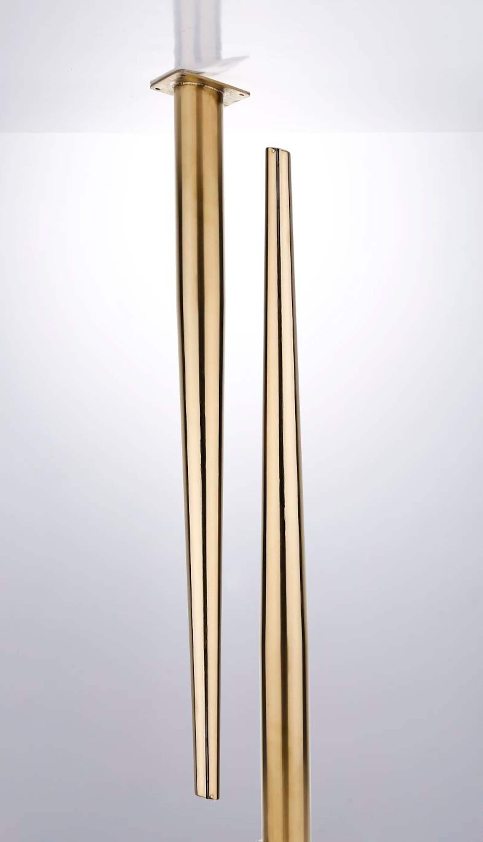 Set of 4 Gold Tapered Dining Table Metal Legs, Dining Table Legs, Live ...