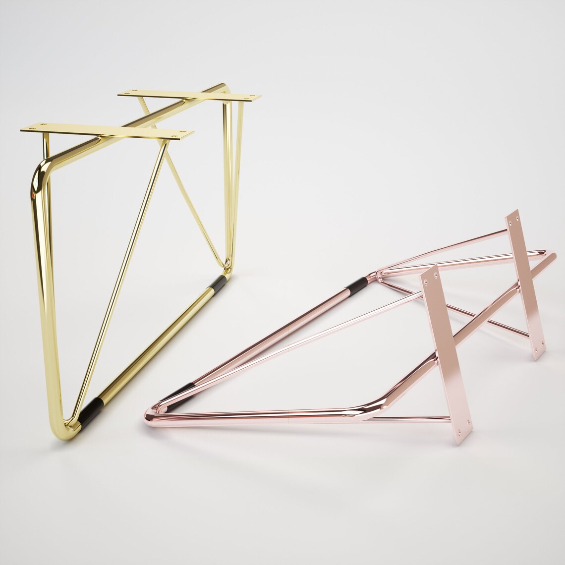 Set of 2 Coffee Table Legs, Furniture Bases, Brass Coffee Table Legs ...