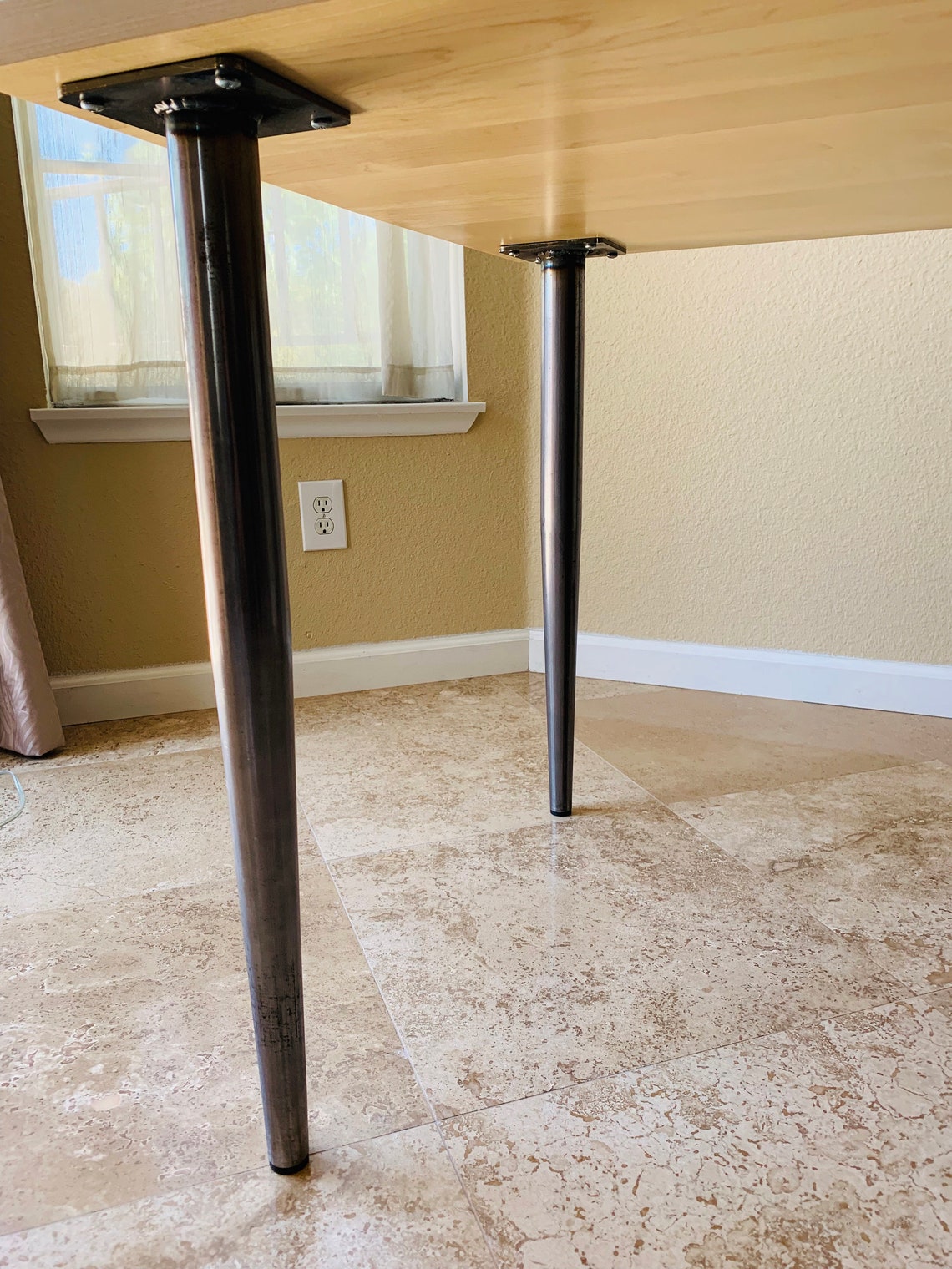 28'' Metal Tapered Legs, Tapered Table Legs, Tapered Furniture Legs ...