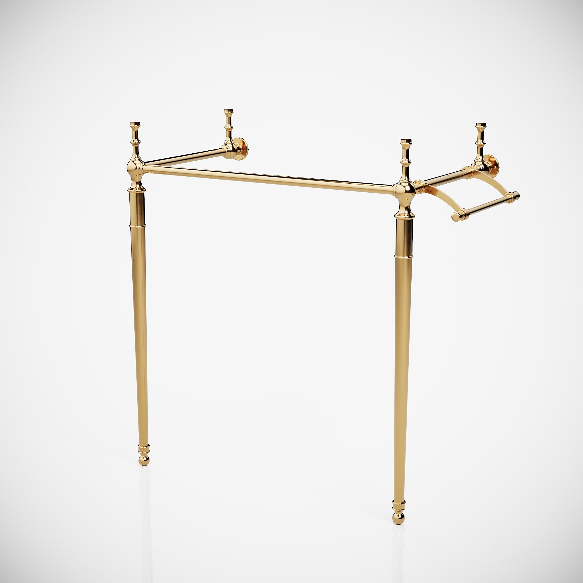 Gold Wall-mount Console Sink Base, Brass Edwardian Sink Base, Gold Sink ...