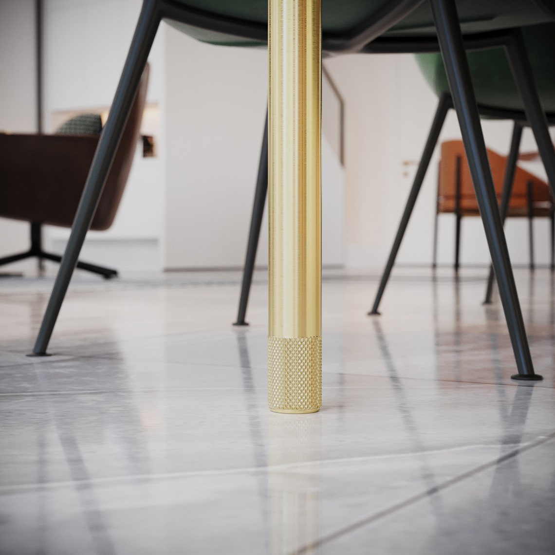 Set of 4 Gold Knurled Dining Table Metal Legs Dining Table - Etsy