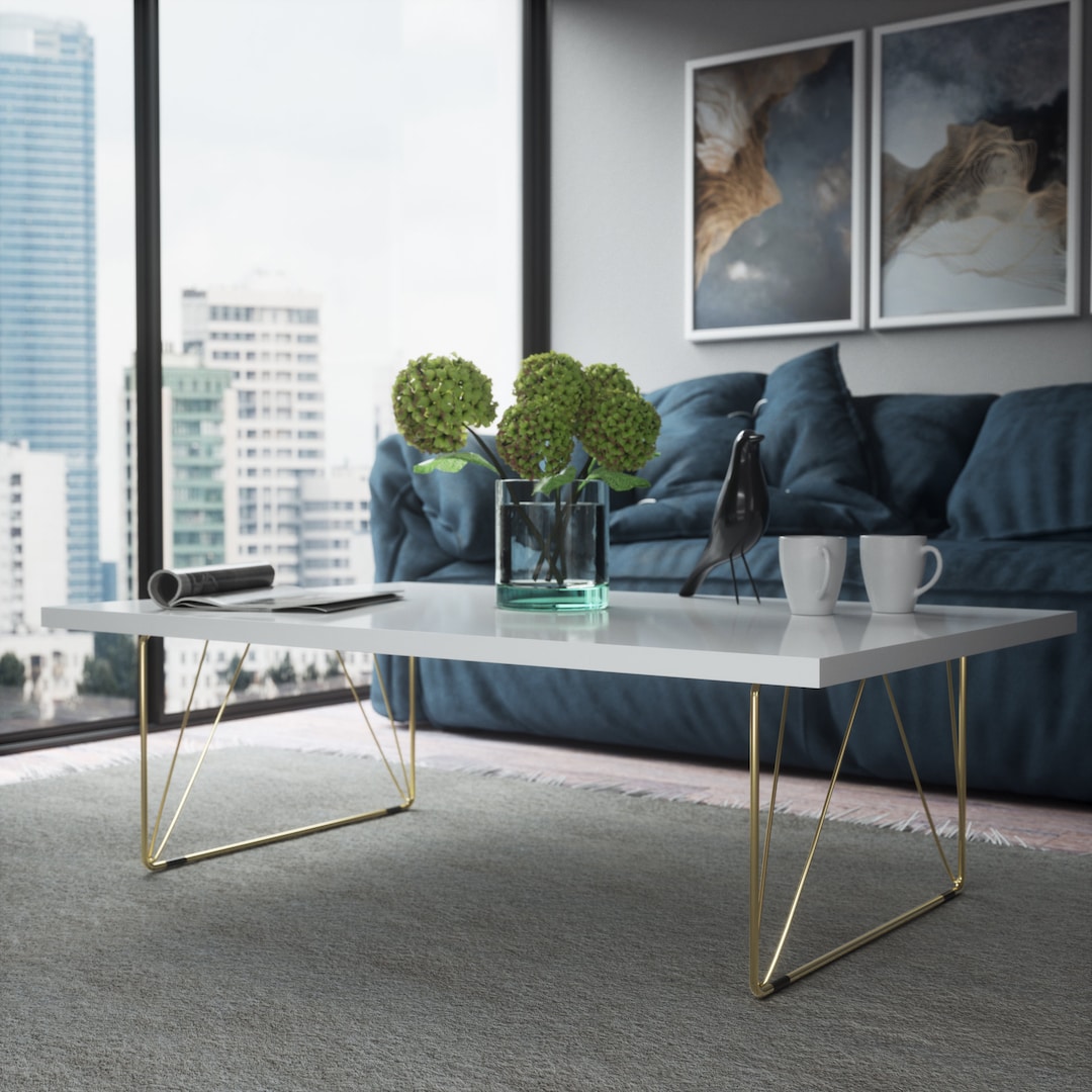 Set of 2 Coffee Table Legs, Furniture Bases, Brass Coffee Table Legs ...