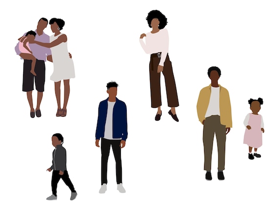 Flat Vector People Pack family Clipart AI EPS PNG Human | Etsy