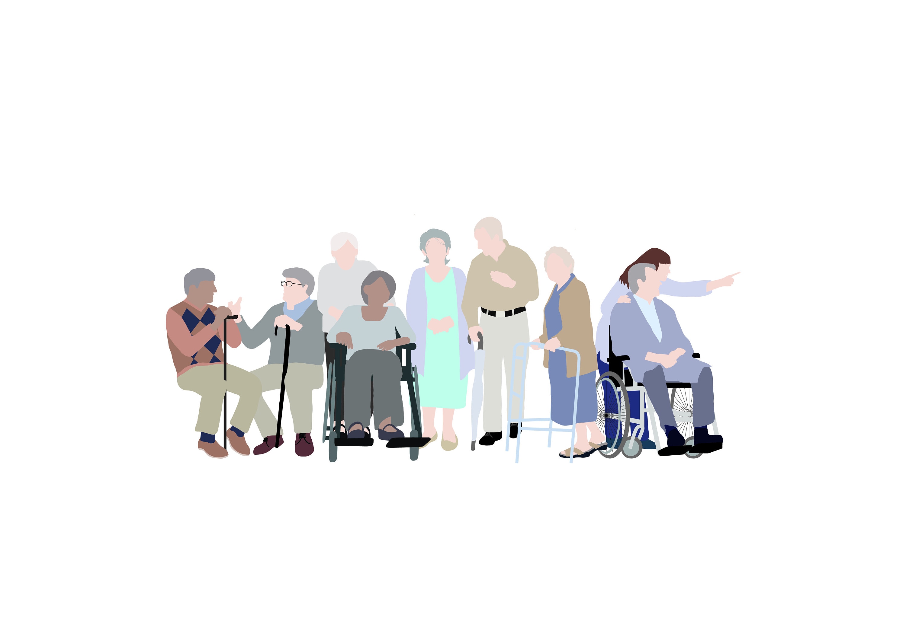 Flat Vector People Pack [elderly] - Clipart AI EPS PNG Human Person ...