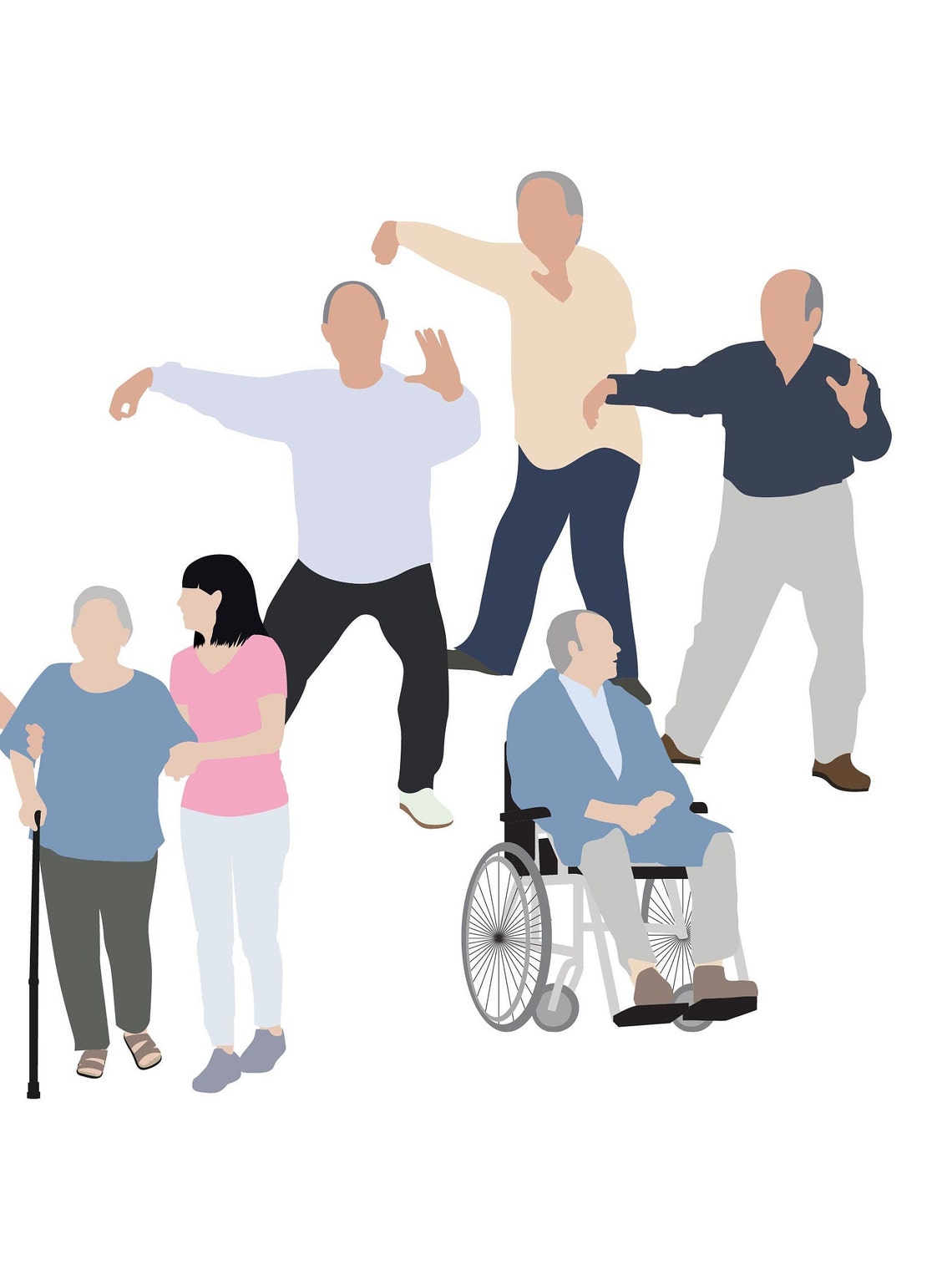 Flat Vector People Pack [asian Elderly] - Clipart AI EPS PNG Human ...