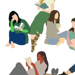 Flat Vector People Pack [chill, Read & Stay at Home] - Clipart AI EPS ...