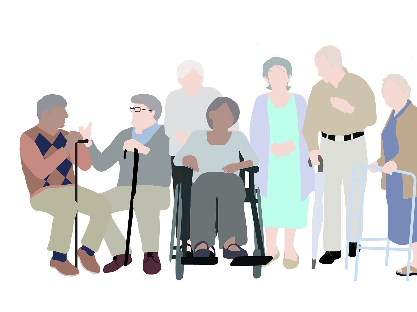 Flat Vector People Pack [elderly] - Clipart AI EPS PNG Human Person ...