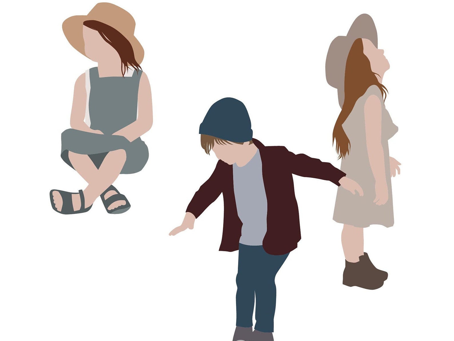 Flat Vector People Pack [children] - Clipart AI EPS PNG Human Person ...