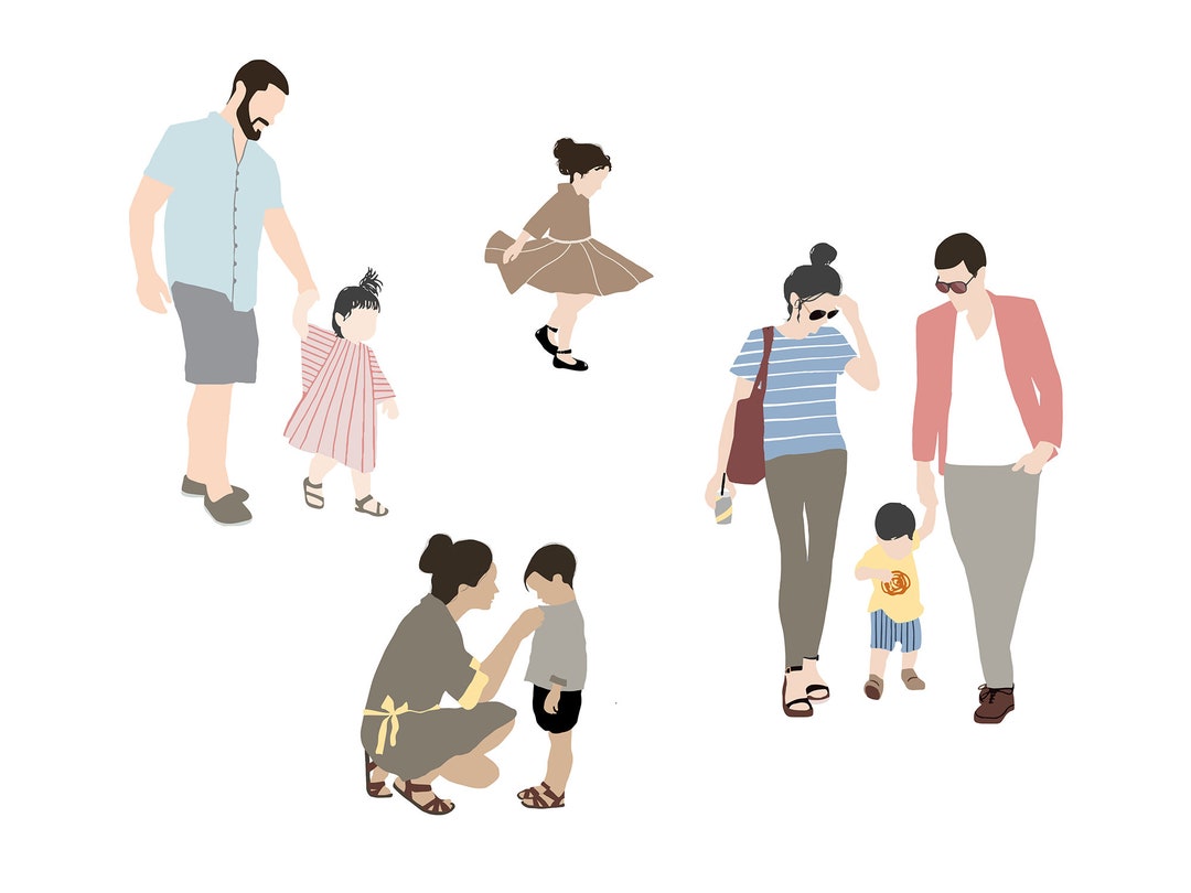 Flat Vector People Pack [family Outdoor] - Clipart AI EPS PNG Human ...
