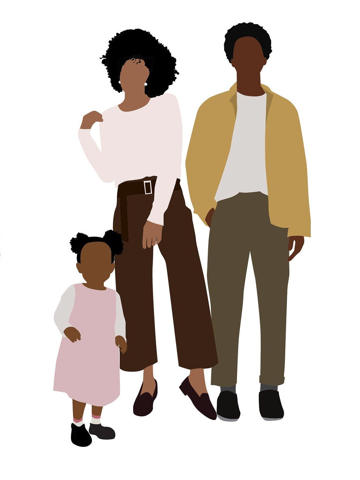 Black Family Vector