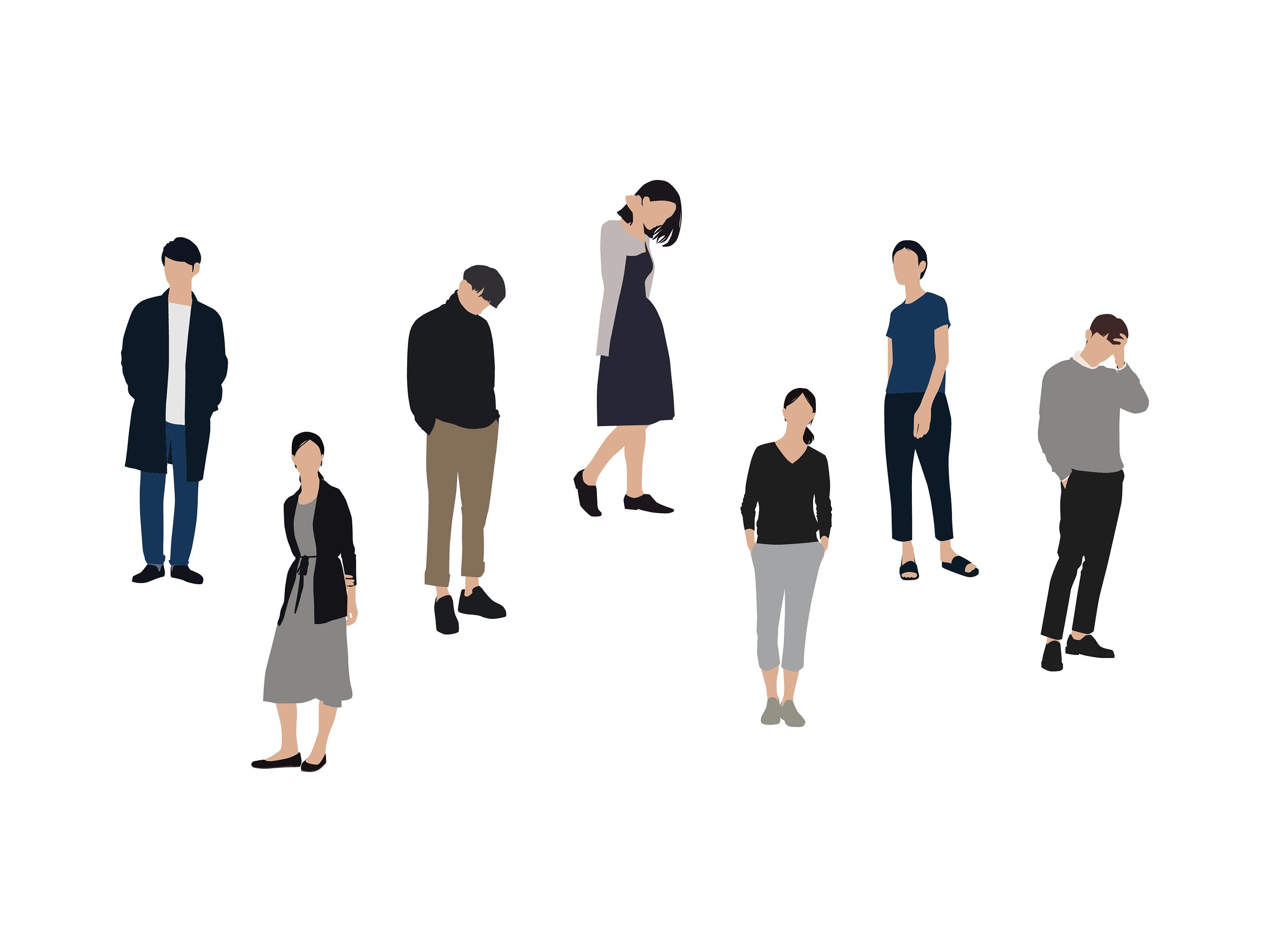 Flat Vector People Pack [office Modern/student/fashion/minimalist] - Clipart AI EPS PNG Human ...