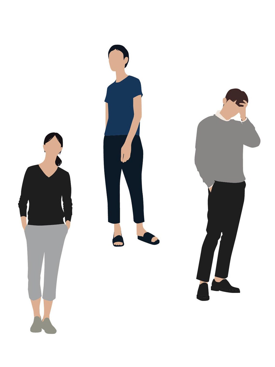 Flat Vector People Pack [office Modern/student/fashion/minimalist] - Clipart AI EPS PNG Human ...