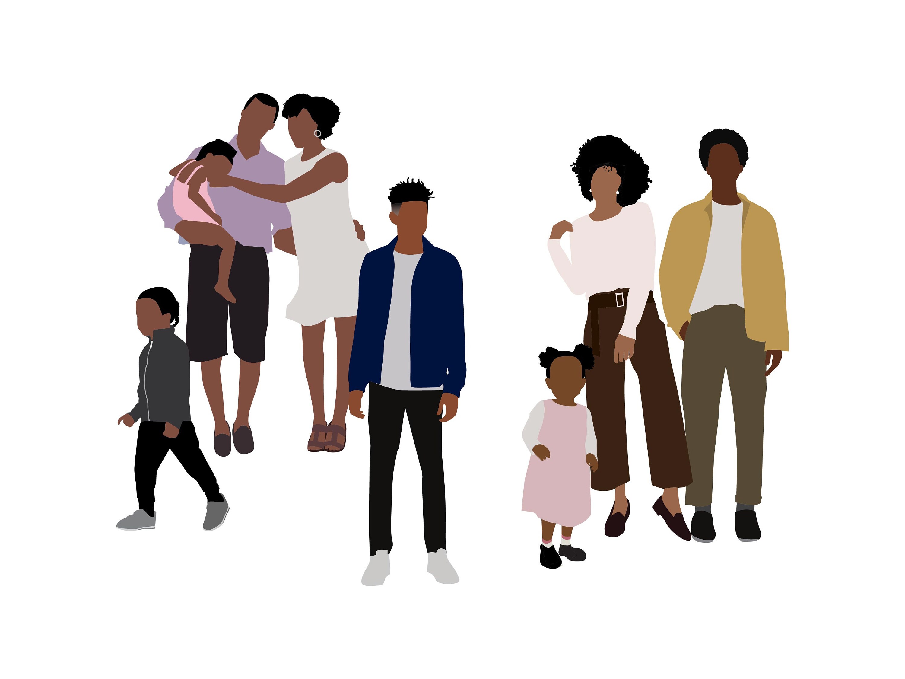 Flat Vector People Pack [family] - Clipart AI EPS PNG Human Person Man ...
