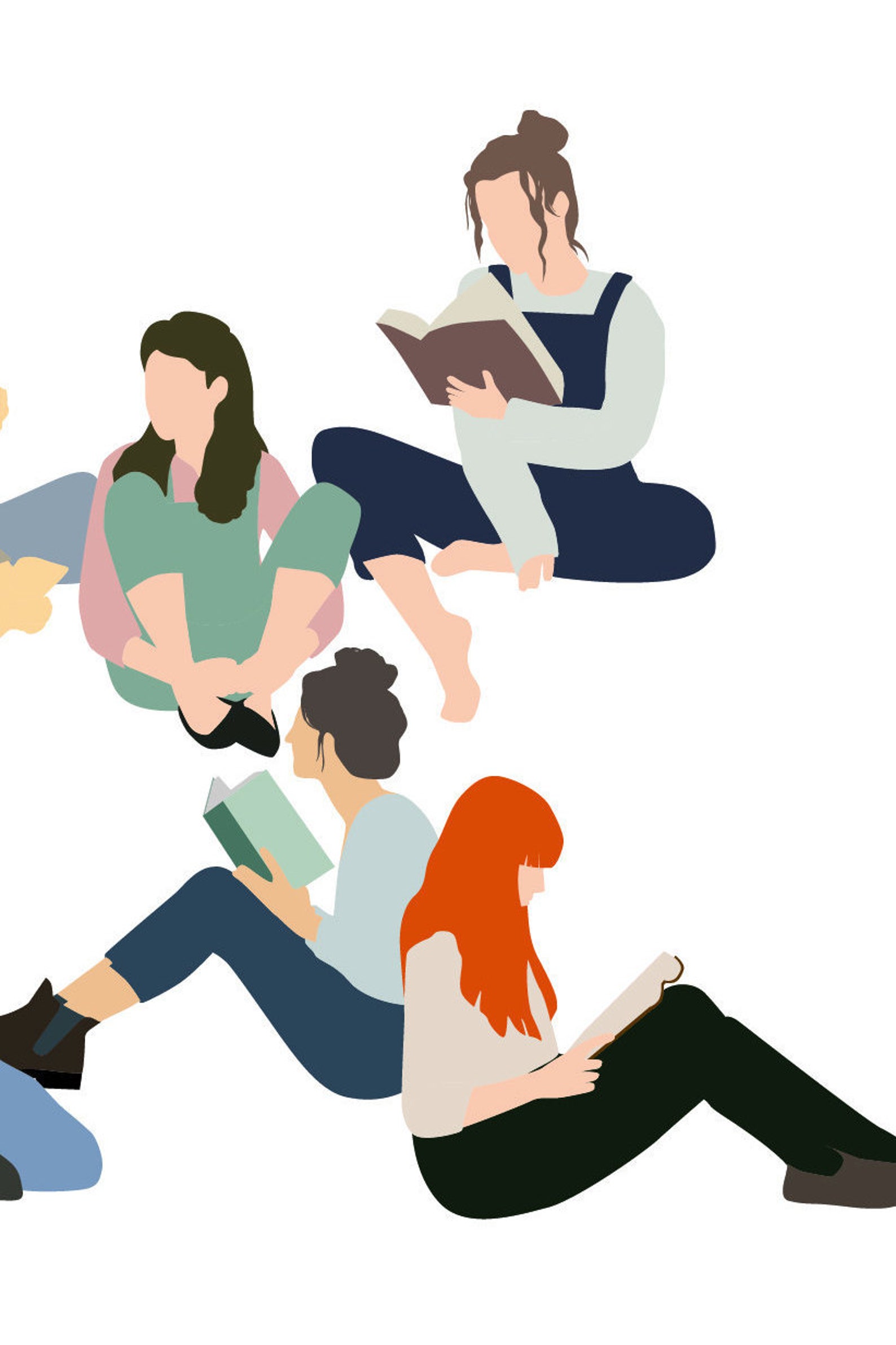 Flat Vector People Pack [chill, Read & Stay at Home] - Clipart AI EPS ...