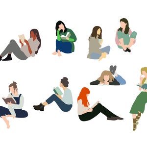 Flat Vector People Pack [chill, Read & Stay at Home] - Clipart AI EPS ...