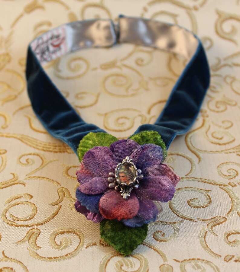 Velvet Viola Ribbon Pendant Necklace - Etsy
