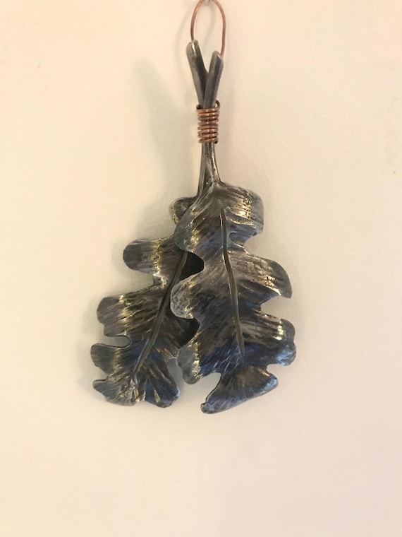 Double feuille de chêne en fer forgé | Etsy