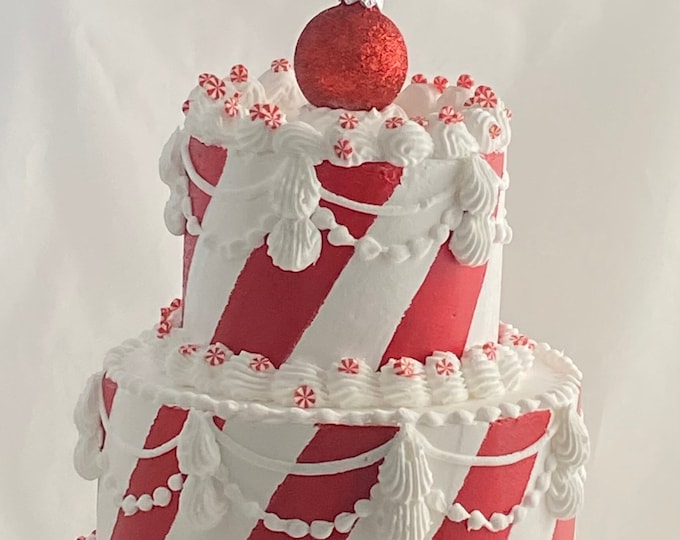 Christmas Fake Cake, Peppermint Faux Cake, 6 Inch Faux Cake - Etsy