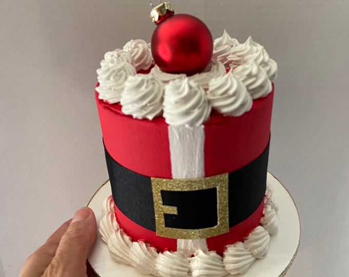 Fake Christmas Cake 4 Inch Faux Cake Red Cake - Etsy