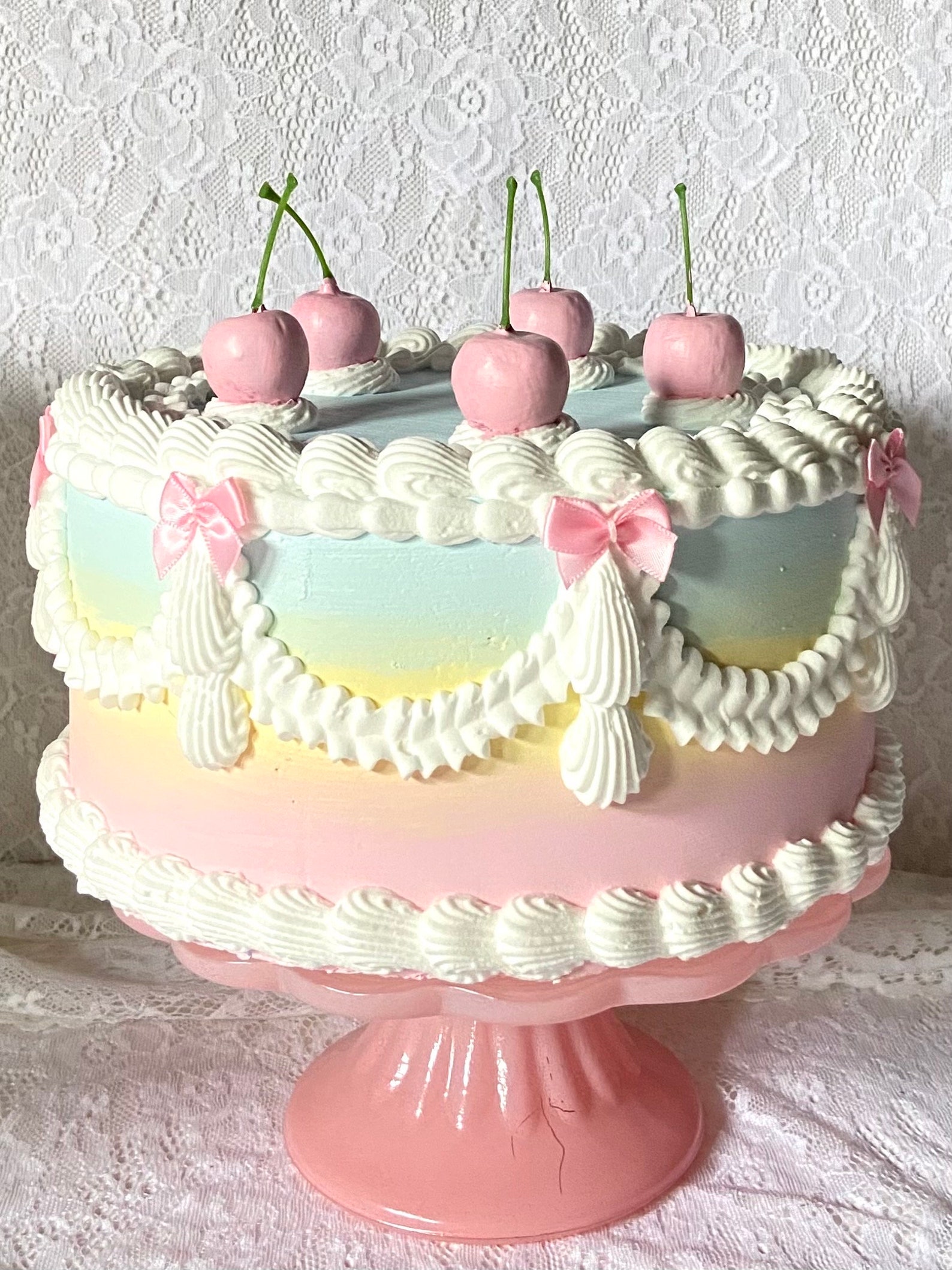 Rainbow Fake Cake, Pastel Rainbow Faux Cake, 8 Inch Cake - Etsy