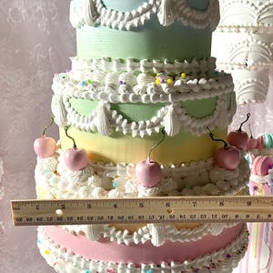 Hanging Fake Cake, Faux Wedding Cake, 5 Tiered White Faux Cake, 12 Inch ...